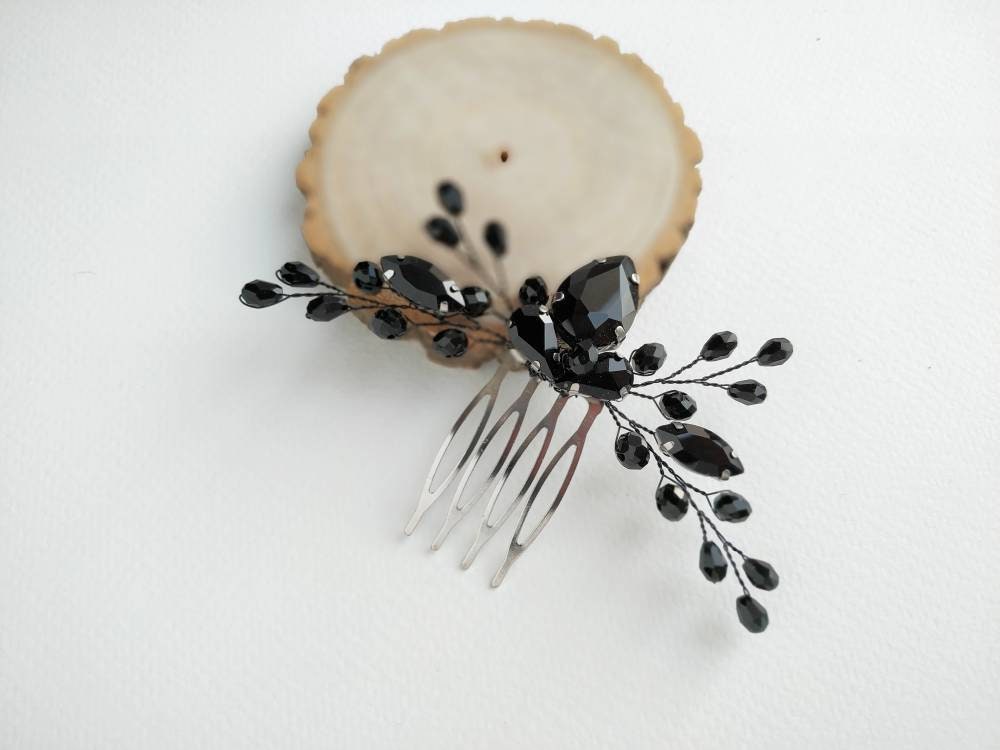 Black Hair Comb Black Head Piece Black Hair Accessories Black - Etsy