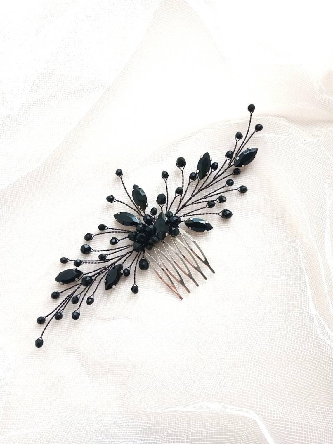 Black Hair Comb Black Head Piece Black Hair Accessories Black - Etsy
