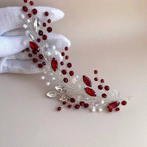 Red Hair Vine Wedding Red Hair Piece Red Hair Accessories Bridal Hair ...