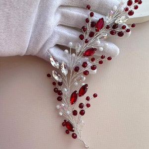 Red Hair Vine Wedding Red Hair Piece Red Hair Accessories Bridal Hair ...