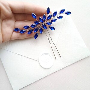 Blue Hair Pin Wedding Hair Pins Something Blue Hair Accessories Bridal ...