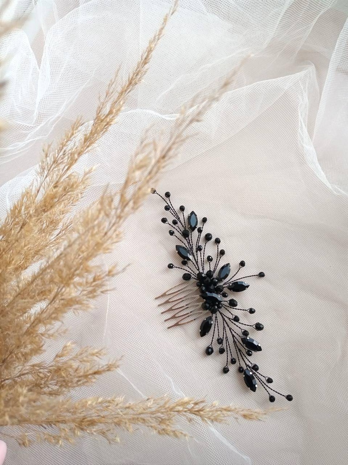 Black Hair Comb Black Head Piece Black Hair Accessories Black - Etsy