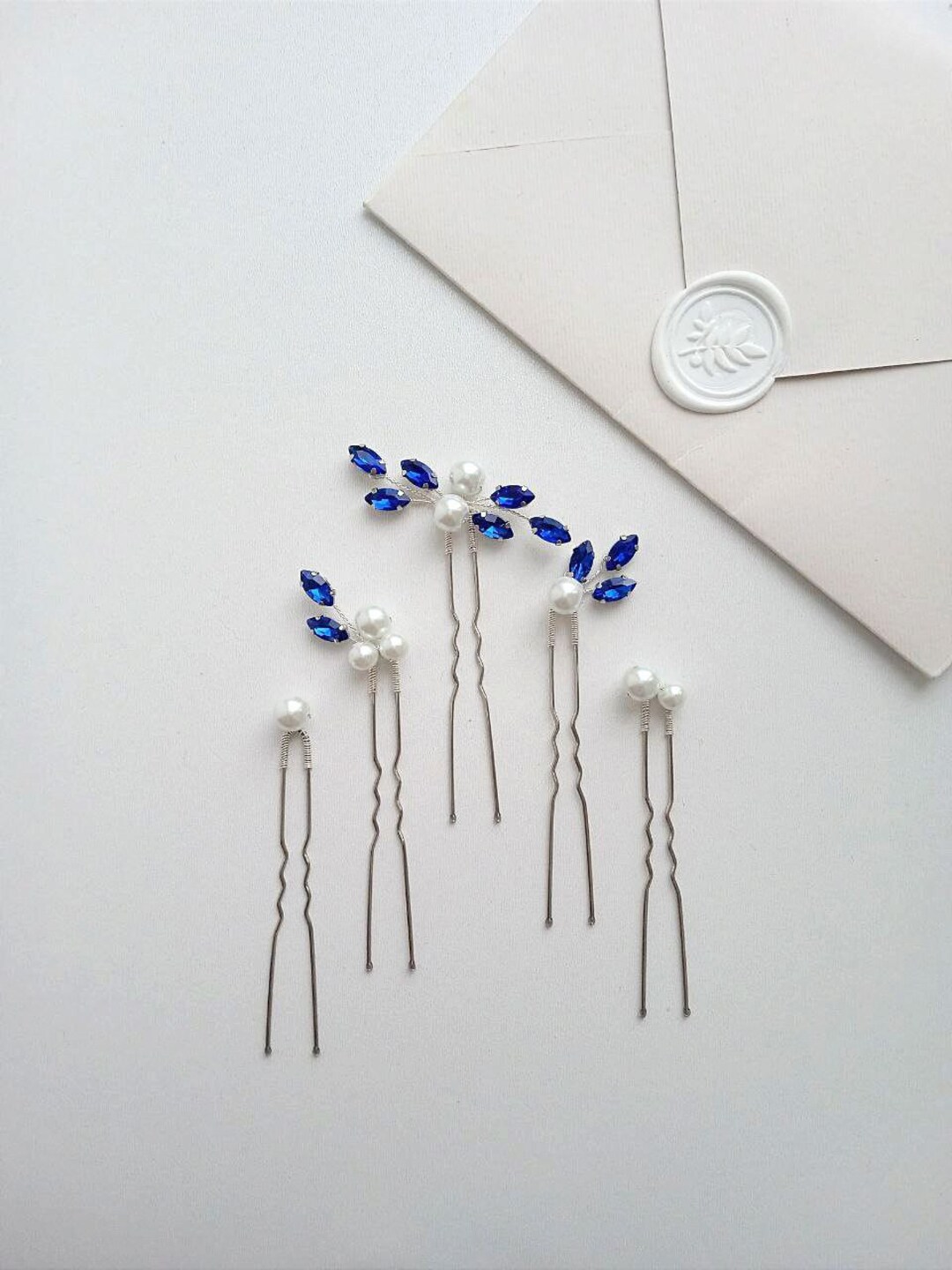 Blue Hair Pin Wedding Hair Pins Something Blue Hair Accessories Pearl ...