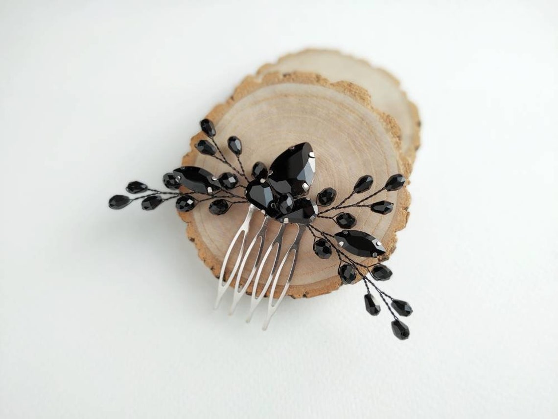 Black Hair Comb Black Head Piece Black Hair Accessories Black - Etsy