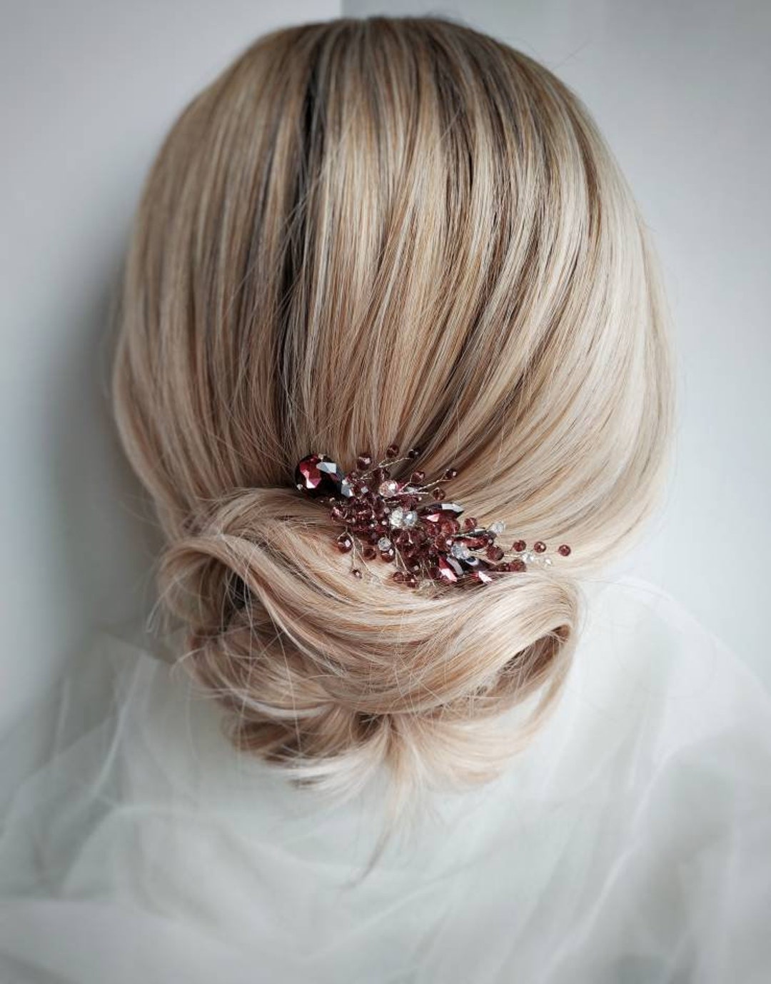 Burgundy Hair Piece Burgundy Hair Clip Red Hair Clip Alligator Clips ...