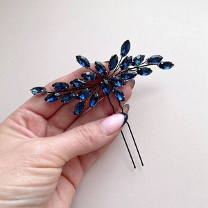 Navy Blue and Black Hair Pin Royal Blue Hair Pins Wedding Hair Pins ...