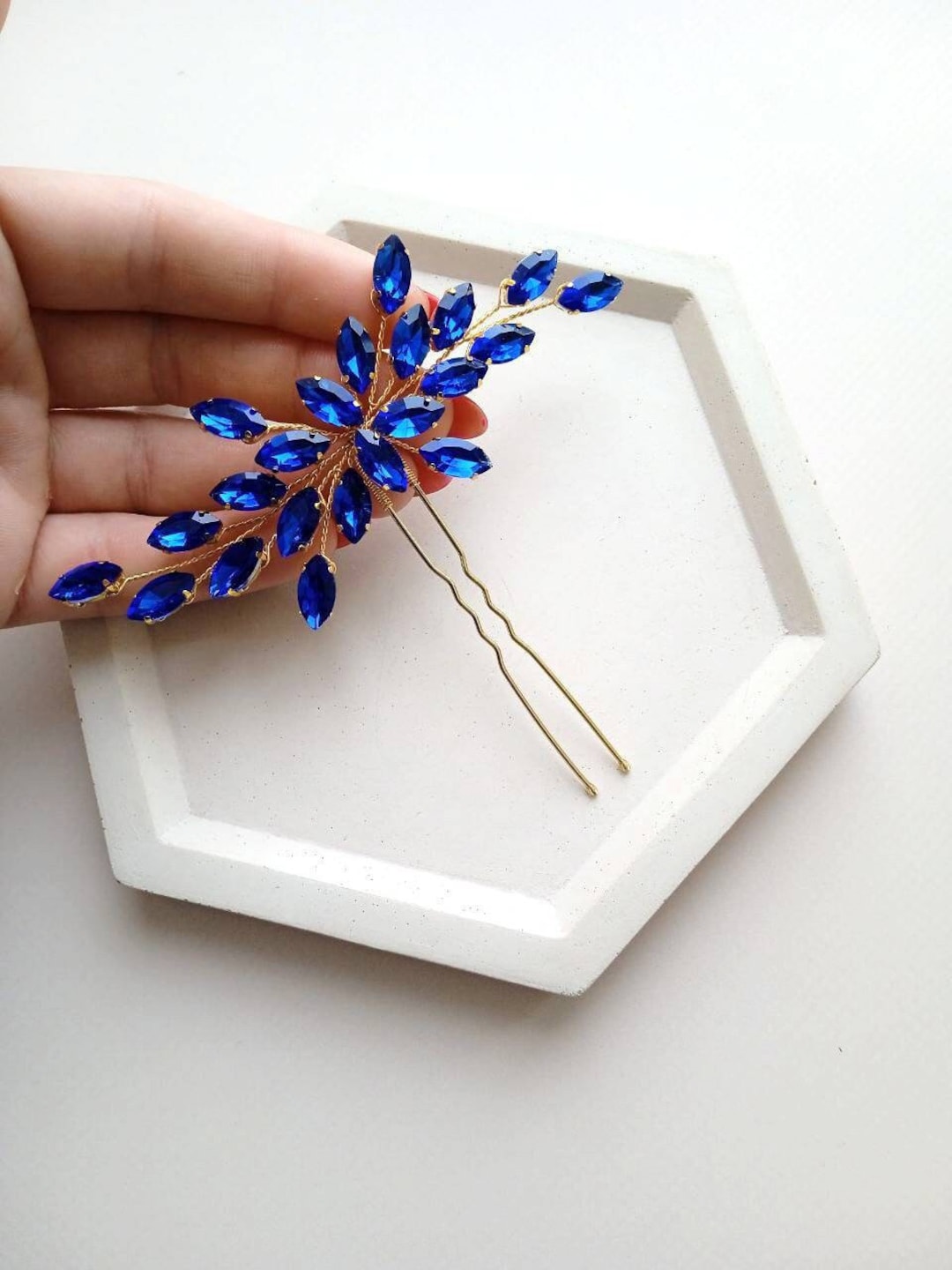 Blue Hair Pin Wedding Hair Pins Something Blue Hair Accessories Bridal ...