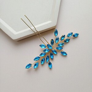 Aquamarine Hair Pin | Teal Wedding Hair Piece | Turquoise Bridal ...