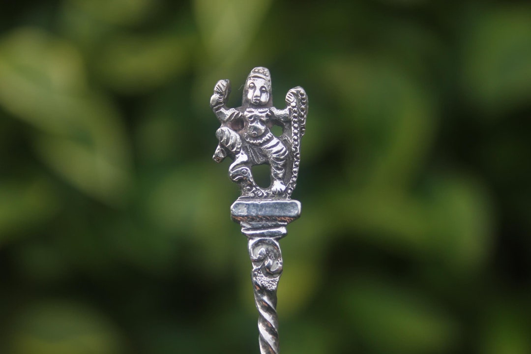 Vintage Silver Spoon Maybe Indian Hindu Deity God 15g Ornate Asian Gift ...