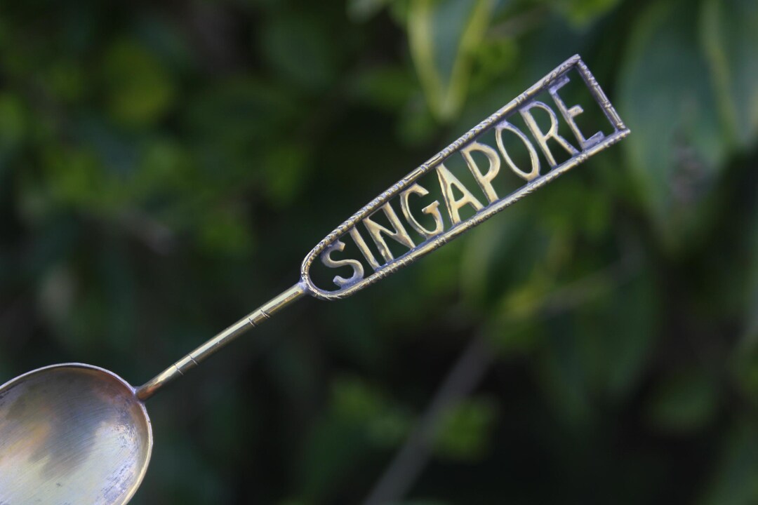 Vintage / Antique Brass Spoon Singapore Souvenir - Etsy