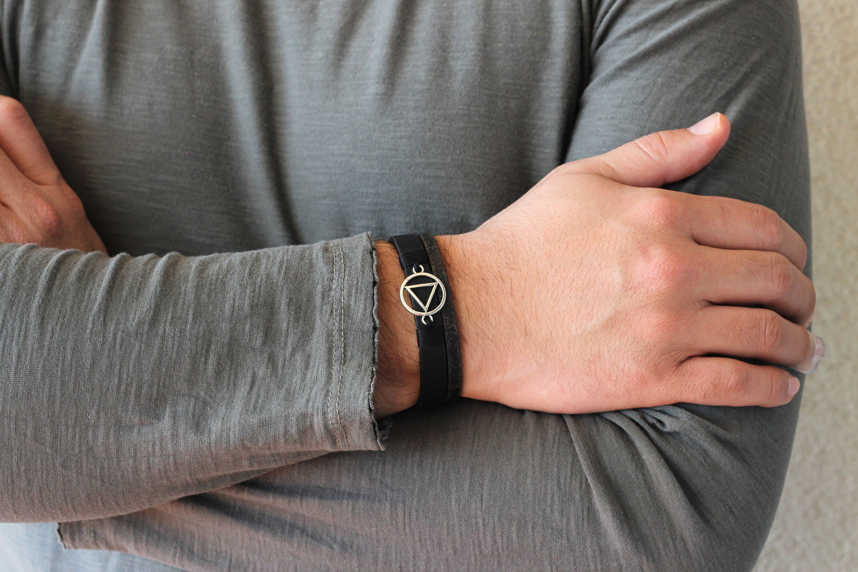 Leather Recovery Bracelet Sobriety Gift for Men Alcoholics - Etsy