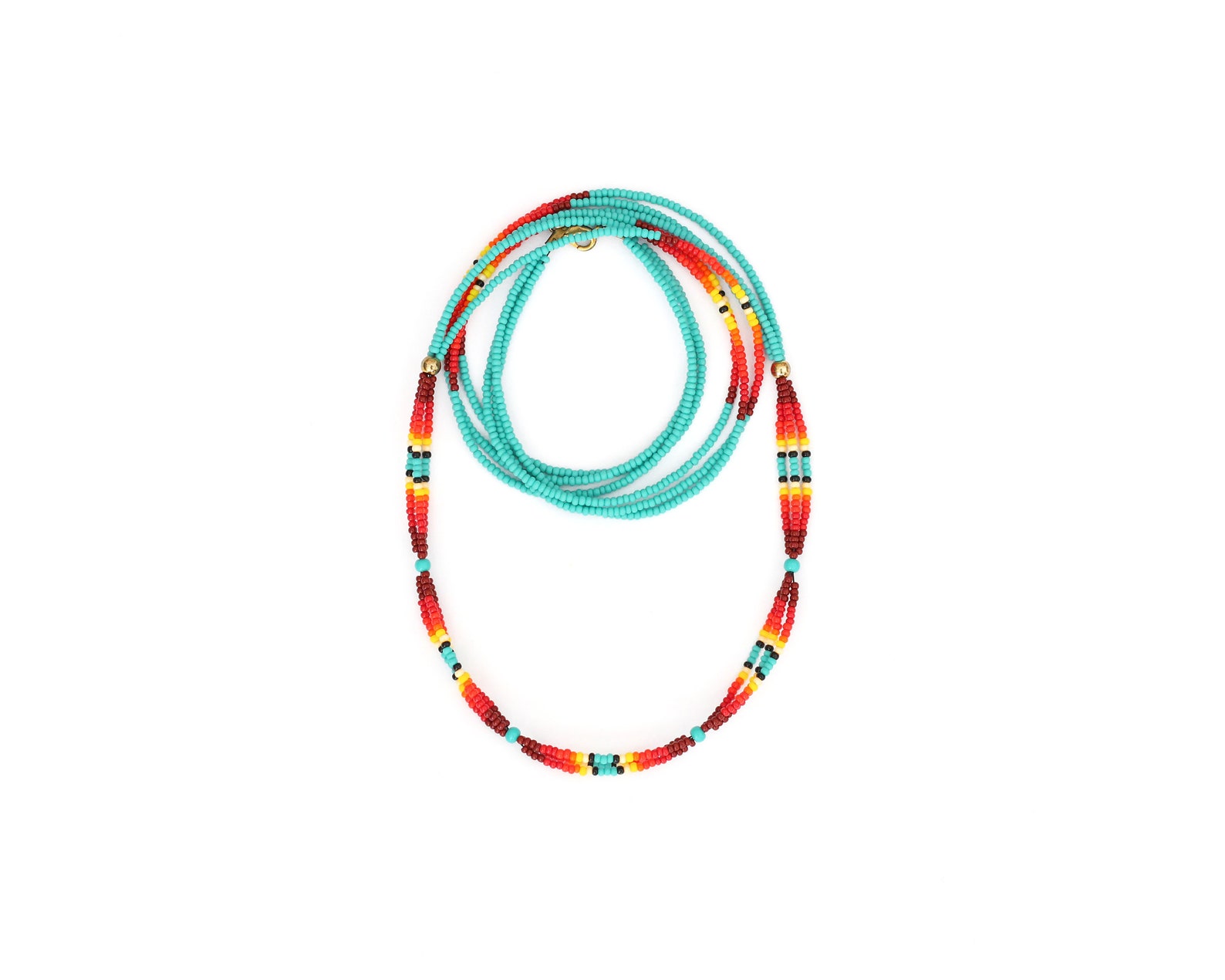 Native American Inspired Seed Bead Necklace Small Beaded - Etsy