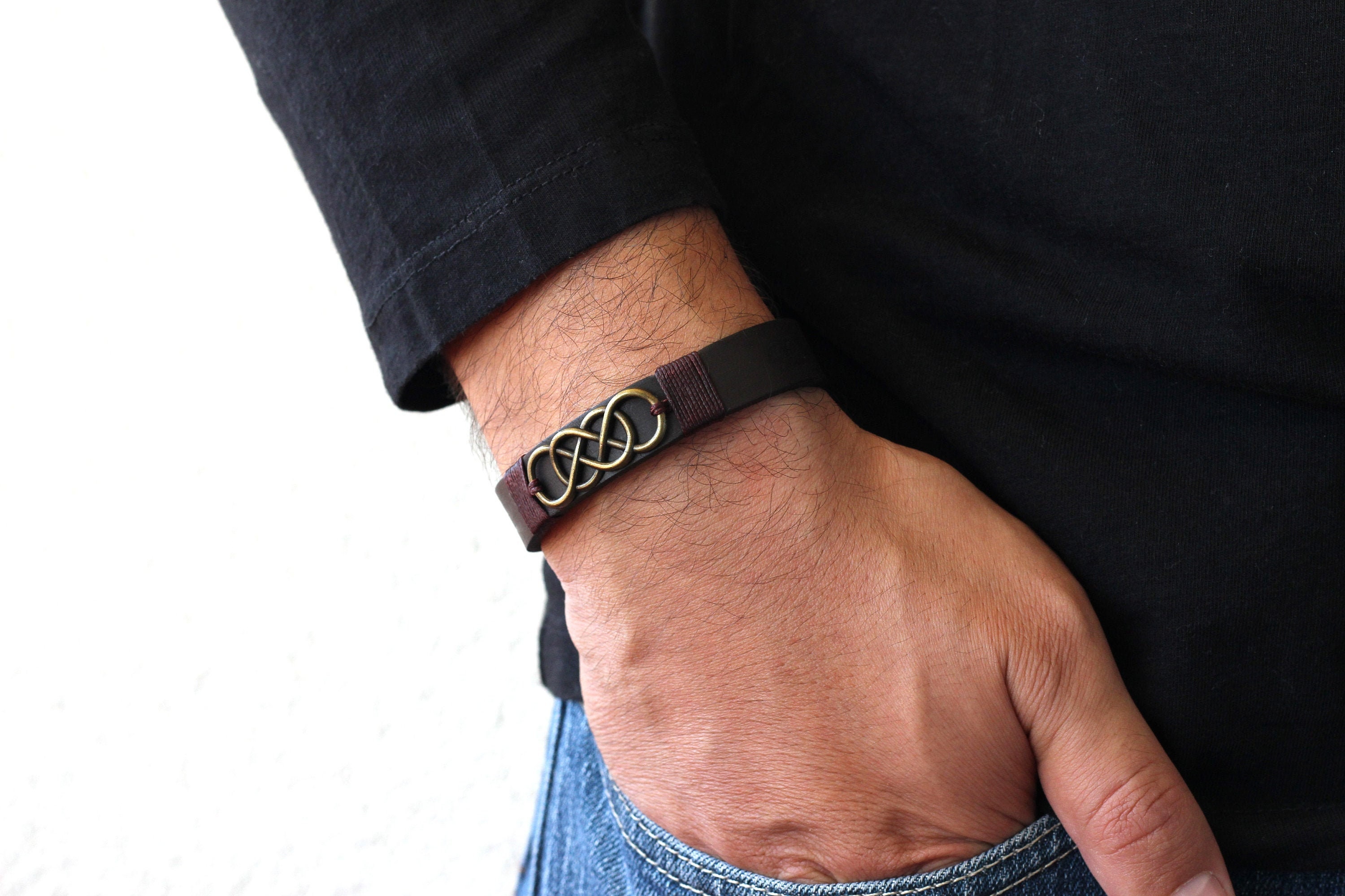 Leather Celtic Infinity Bracelet Double Infinity Celtic Knot - Etsy