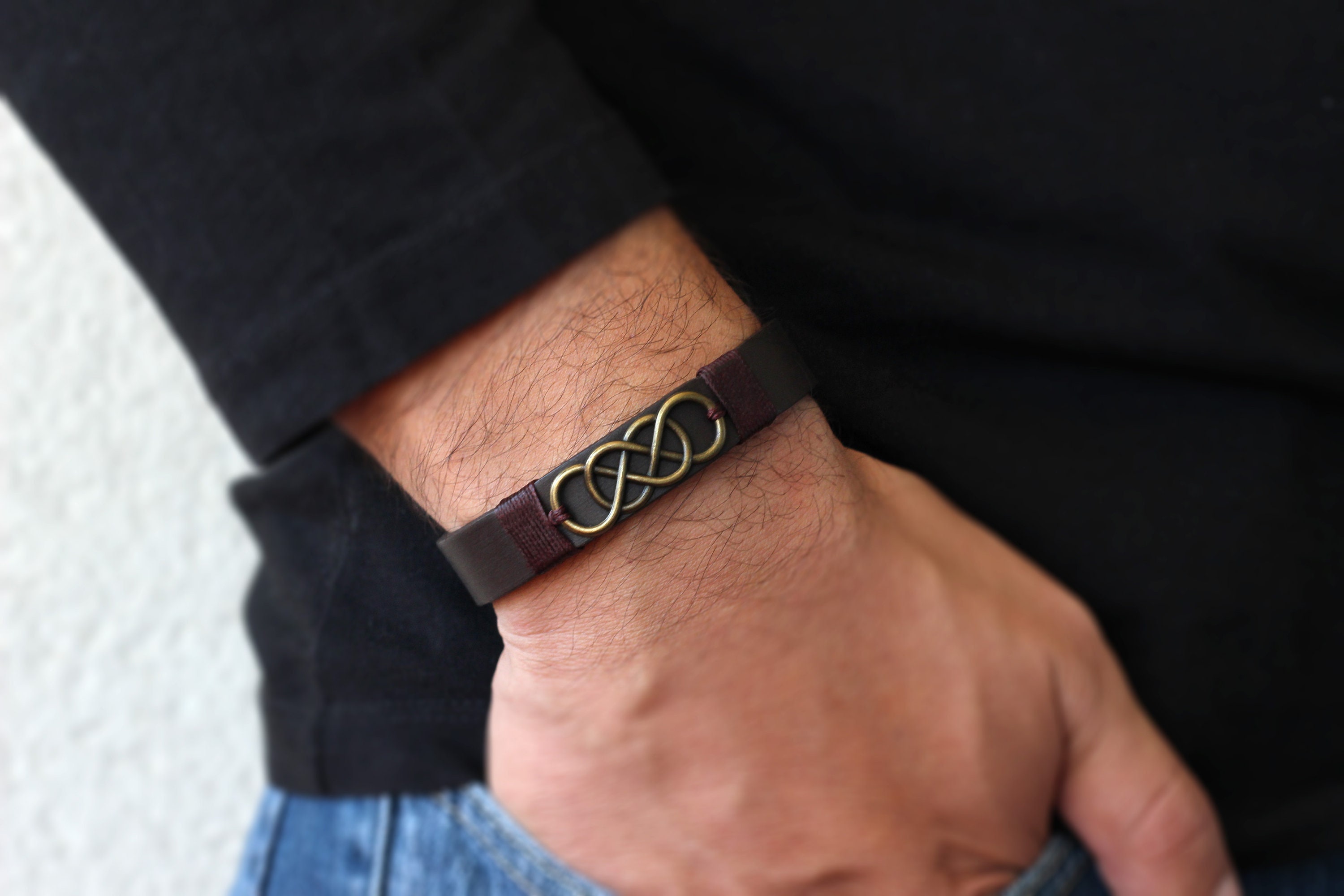 Leather Celtic Infinity Bracelet Double Infinity Celtic Knot - Etsy