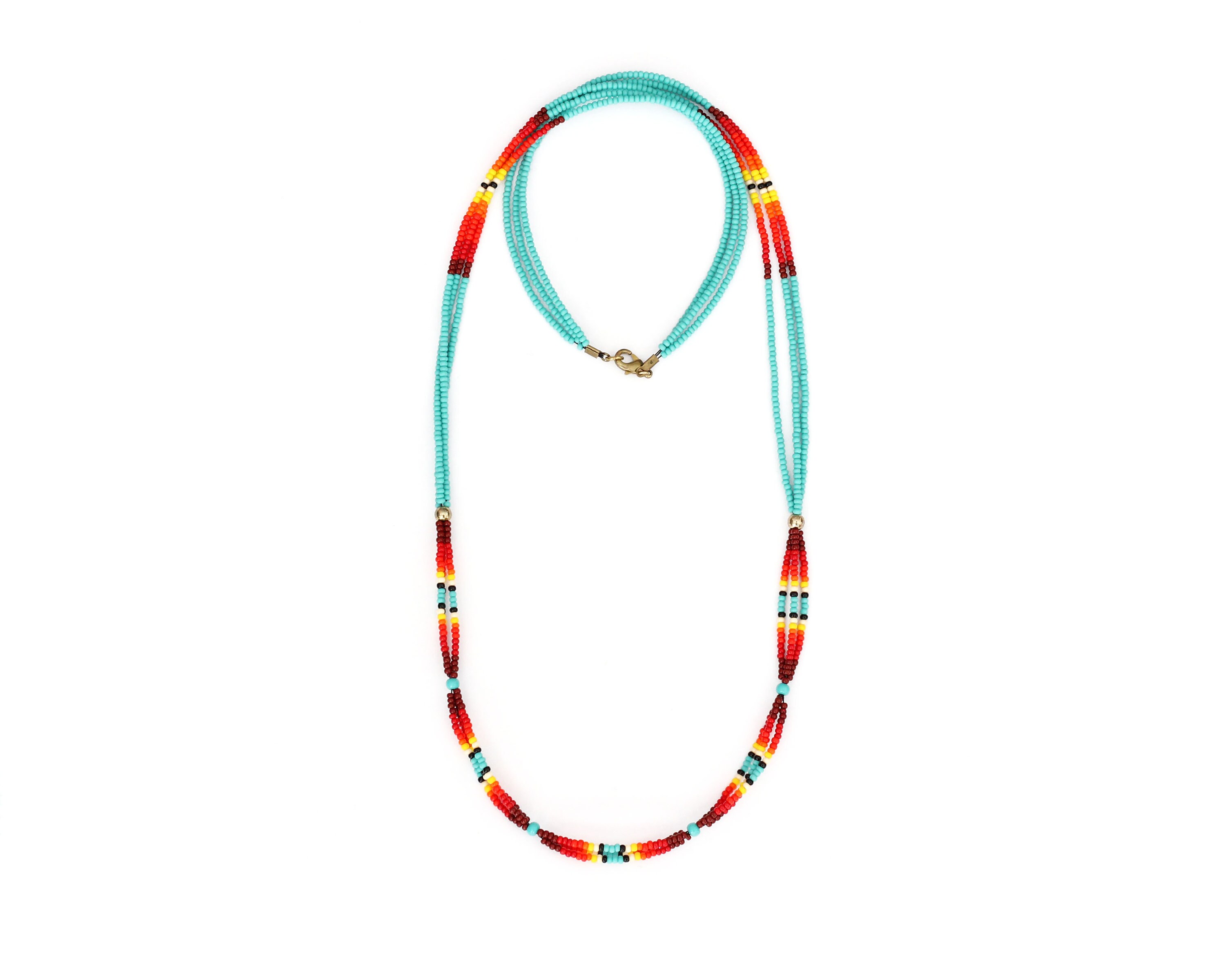 Native American Inspired Seed Bead Necklace Small Beaded - Etsy