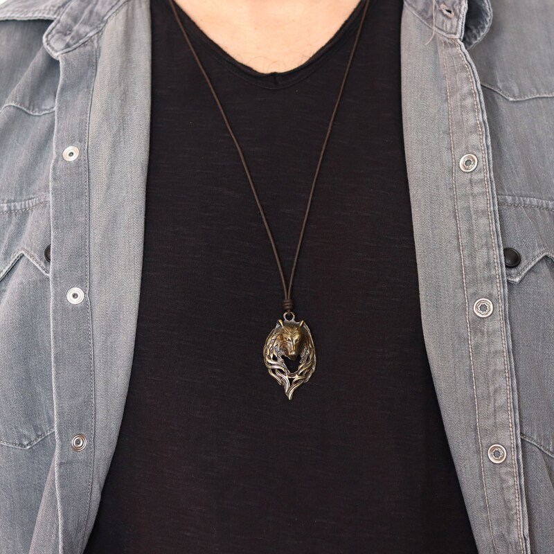 Wolf Necklace for Men - Etsy