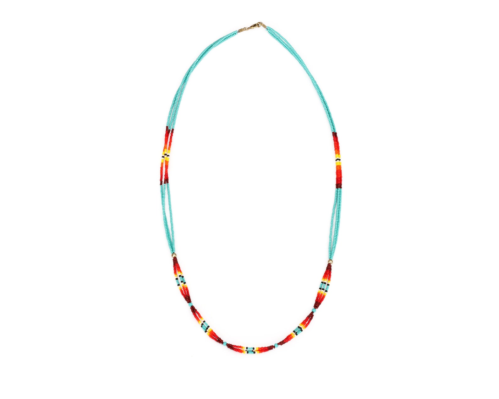 Native American Inspired Seed Bead Necklace Small Beaded - Etsy