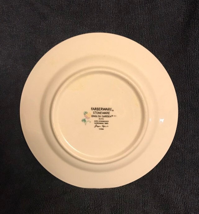 Farberware Stoneware set of 12 English Garden Flat Dessert Plates - Etsy