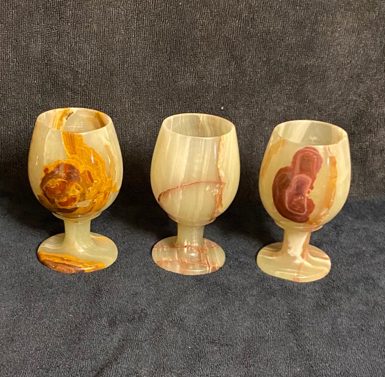 Onyx Goblets / Marble Stone Goblets - Etsy