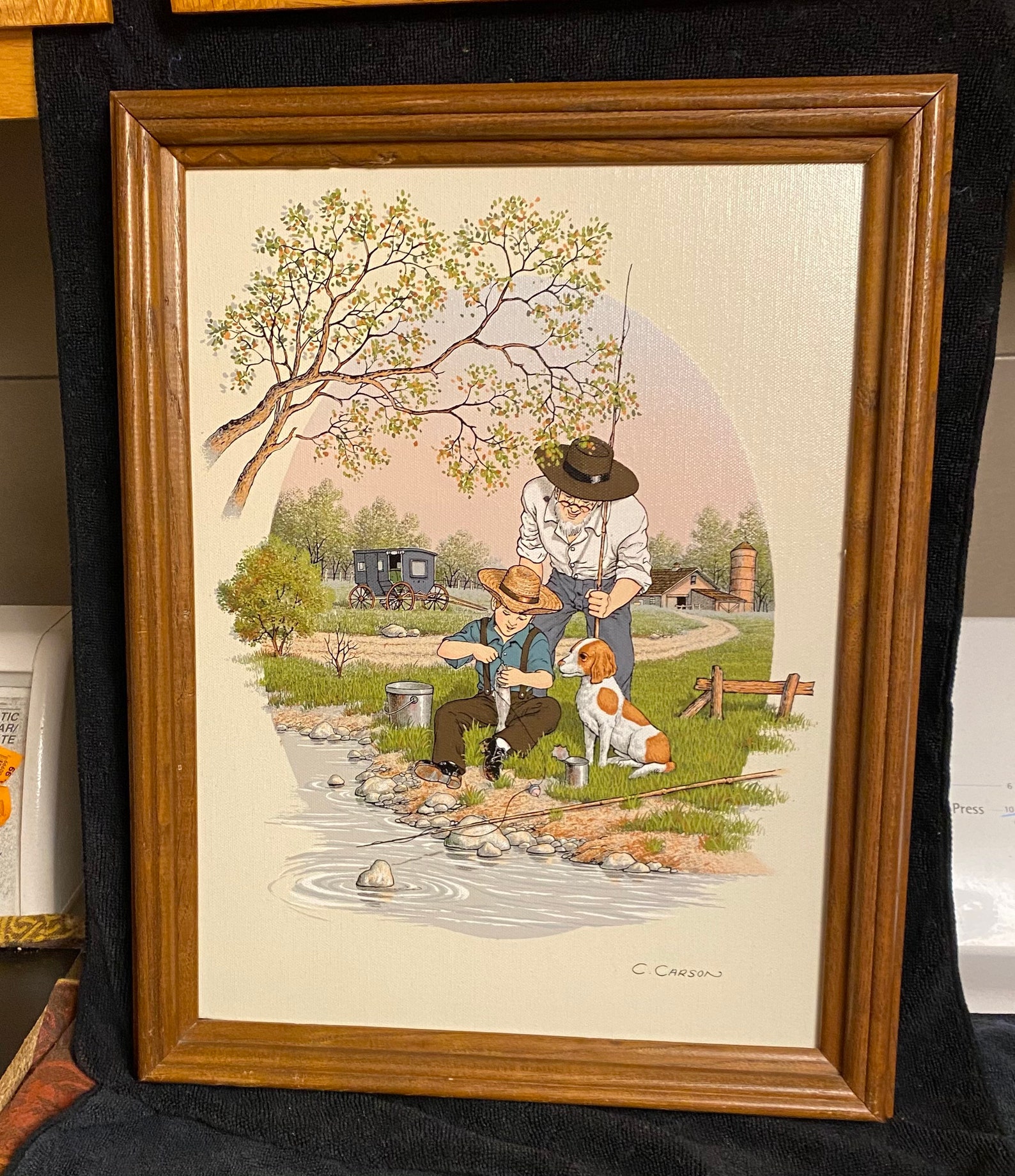 C. Carson Oil Painting Fishing - Etsy