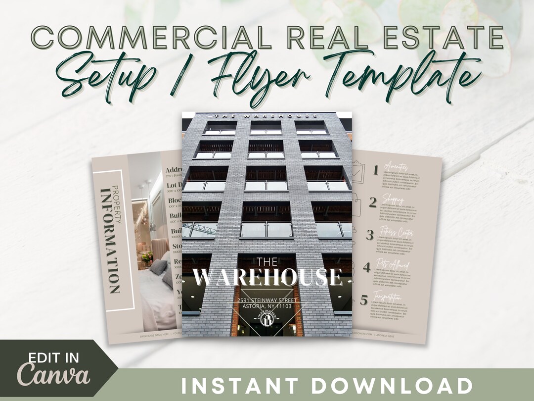 10-page Commercial Real Estate Setup | Flyer Template | Editable Real ...