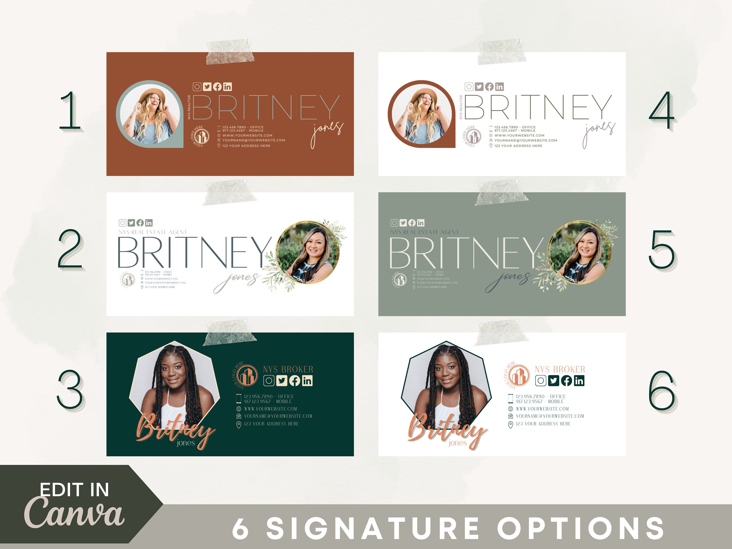Email Signature Template | Real Estate Marketing | Editable Real Estate ...