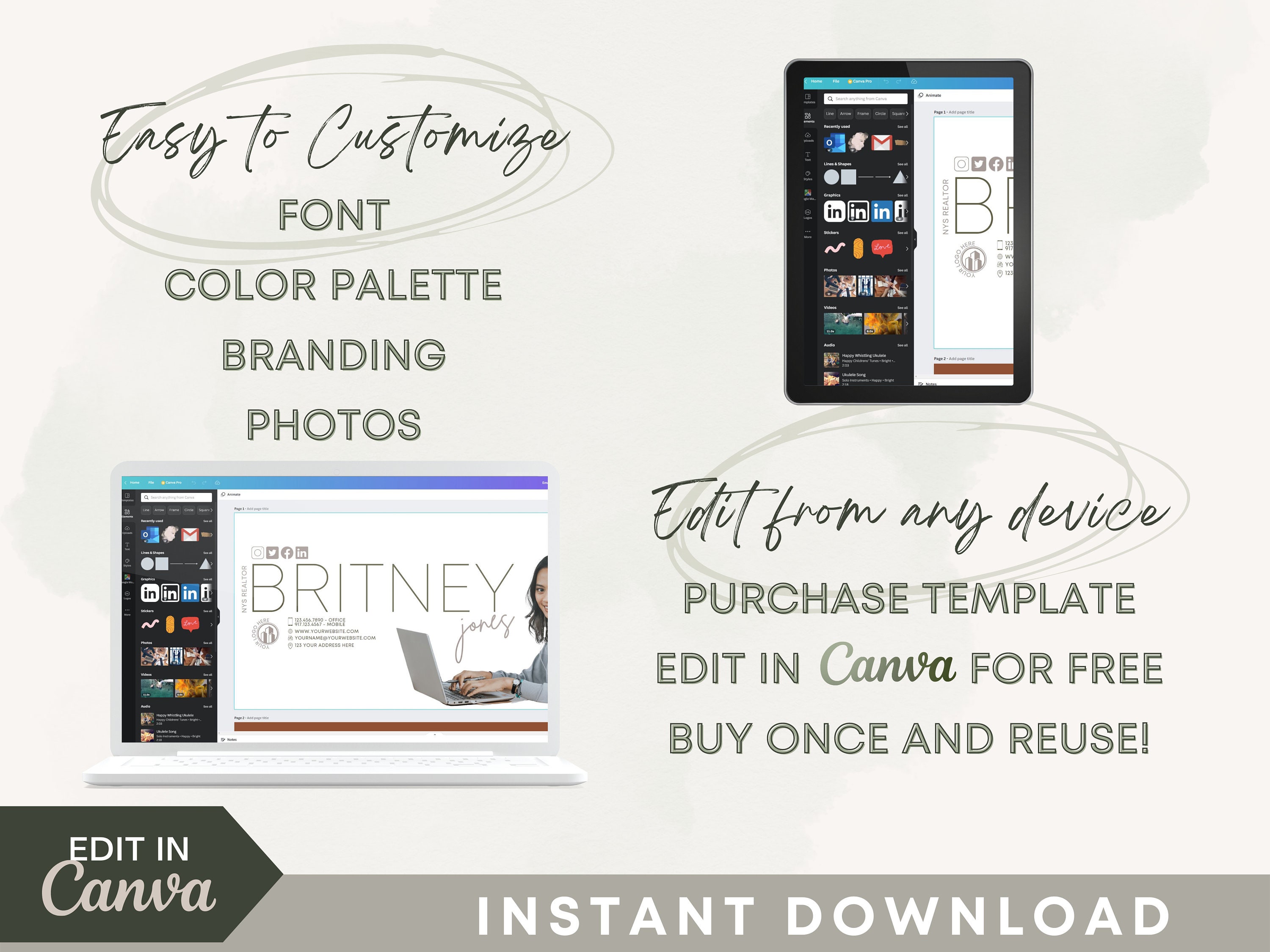 Email Signature Template | Real Estate Marketing | Editable Real Estate ...