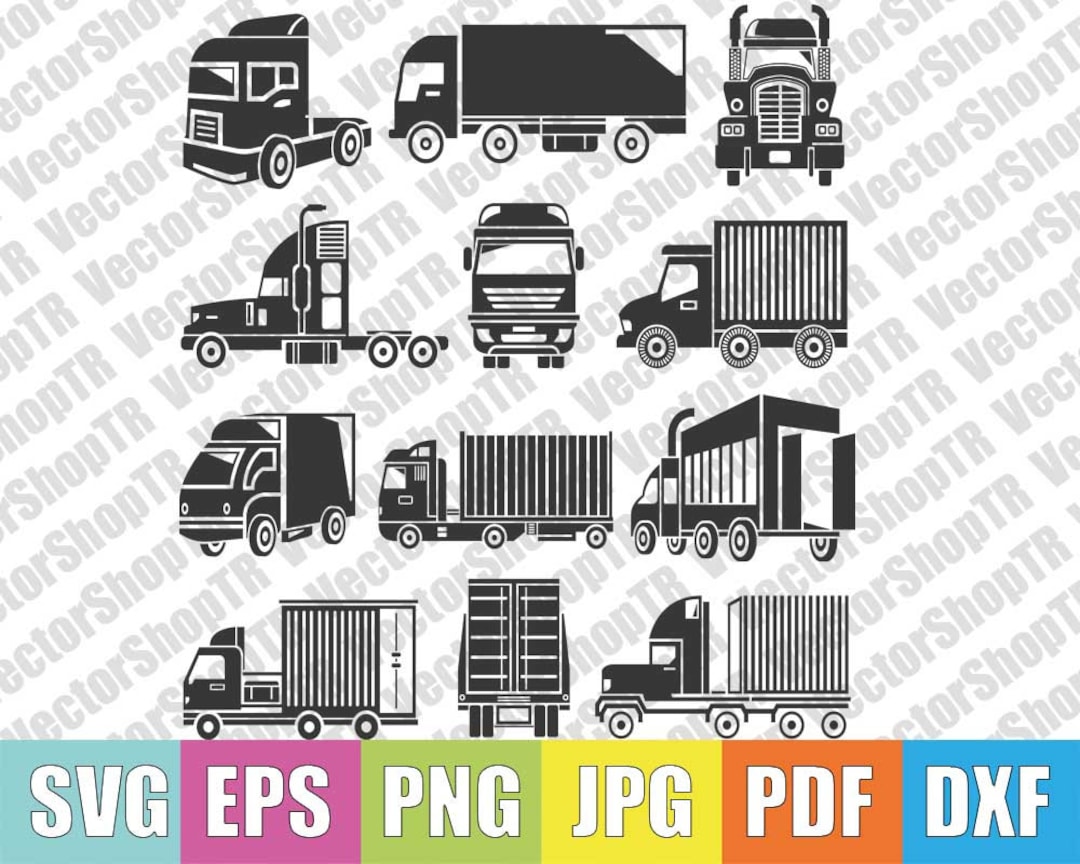 Truck Svg, Cut Files, Cars Svg, Silhouette Svg, Transport Svg, Vehicle ...