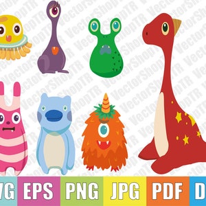 Monsters, Creature Svg, Png, Pdf, Jpg, Eps, Dxf, T-shirt, Clipart - Etsy
