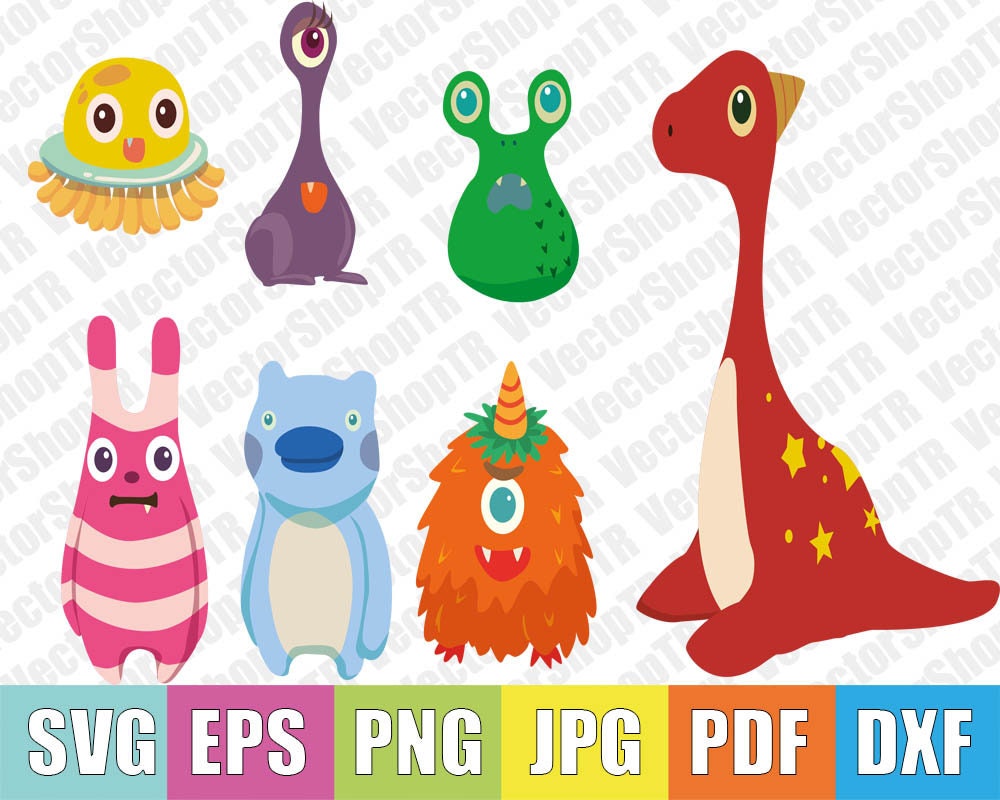 Monsters, Creature Svg, Png, Pdf, Jpg, Eps, Dxf, T-shirt, Clipart - Etsy