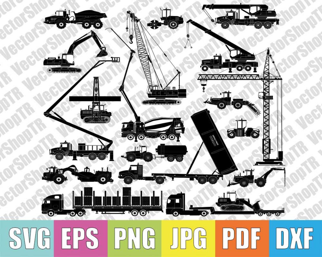 Construction Vehicle, Excavator Svg, Clipart, Construction Vehicle ...