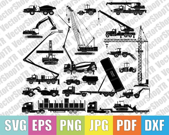 Construction Vehicle Excavator Svg Clipart Construction - Etsy