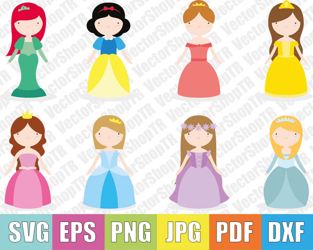 Princess 8pcs Svg - Etsy