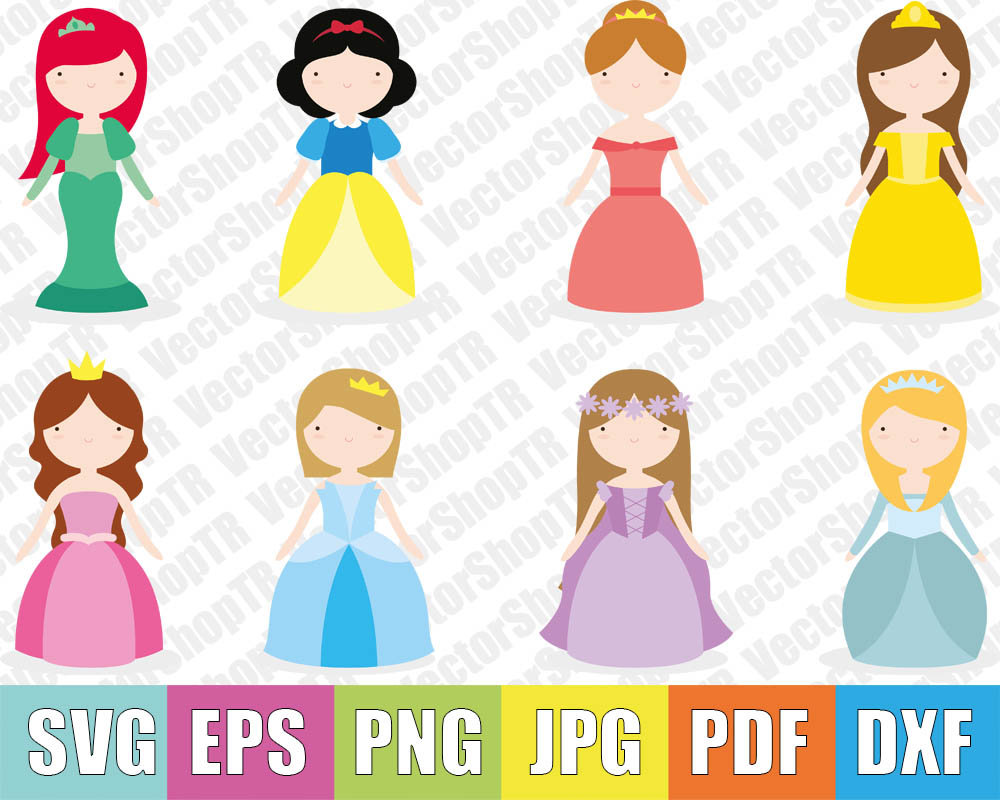 Princess 8pcs Svg - Etsy UK