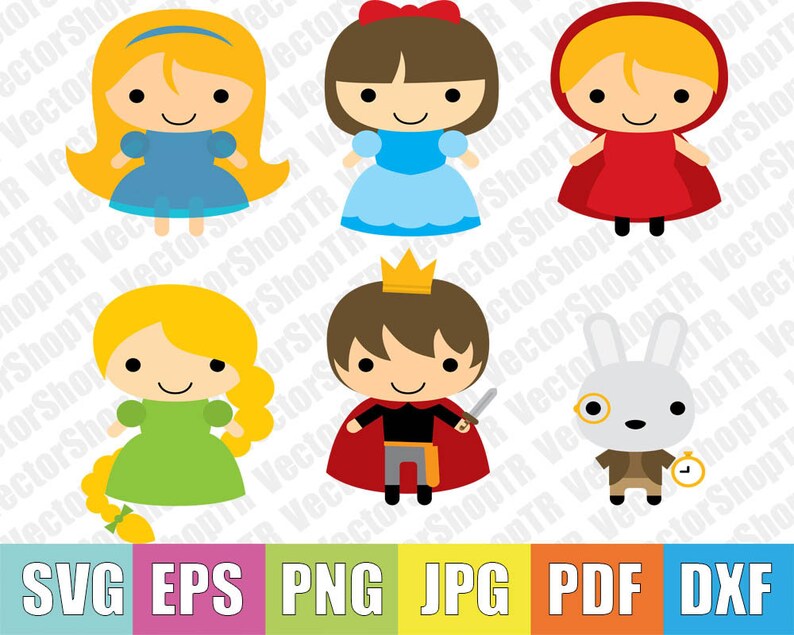 Book Characters 6pcs Svg Eps Pdfjpgpng - Etsy