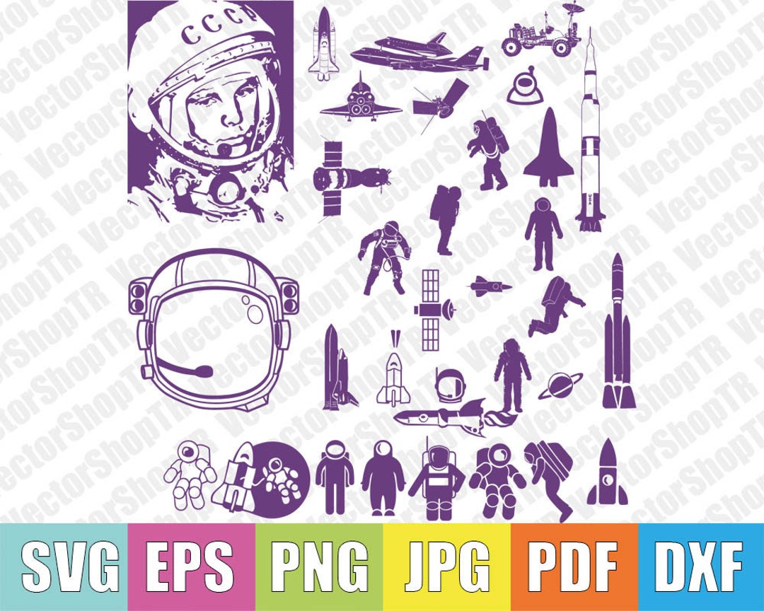 Space Silhouettes Svg, Png, Pdf, Jpg, Eps, Dxf, T-shirt - Etsy