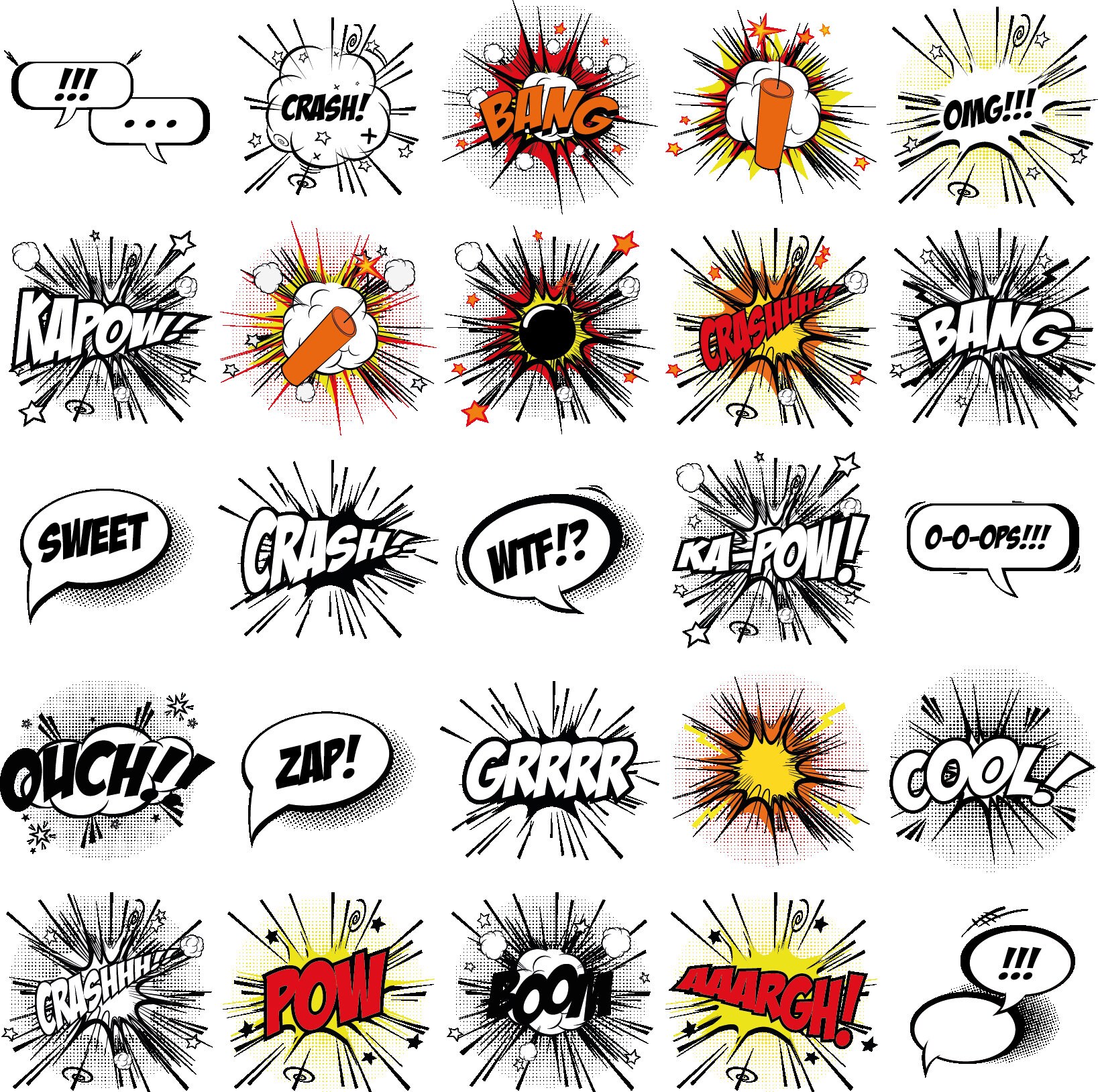 Cartoon Pop Art Vector Comics 87pcs Svg, Eps, Pdf,jpg,png - Etsy
