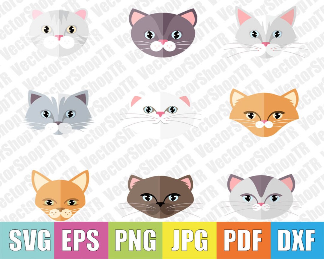 Cats Svg, Png, Pdf, Jpg, Eps, Dxf, T-shirt, Clipart - Etsy