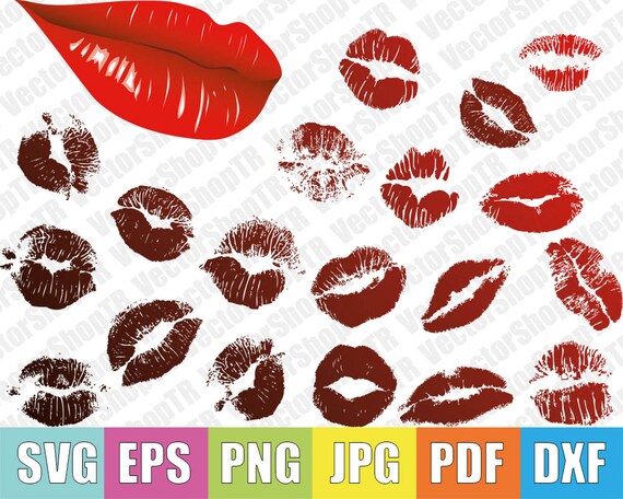 Lips Lip Print Svg Png Pdf Jpg Eps Dxf T-shirt Clipart | Etsy