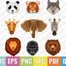 Animal Heads, Elephant,panda,bear,lion, Zebra, Tiger Svg, Png, Pdf, Jpg ...