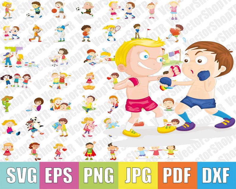 Cute Child Cartoon Svg, Svg, Png, Pdf, Jpg, Eps, Dxf, T-shirt, Clipart ...