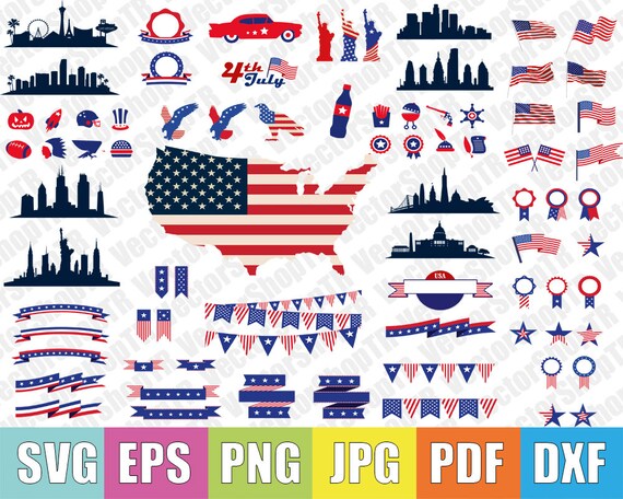 American USA Bundle Svg Svg Files Png Files Eps Files 4th | Etsy