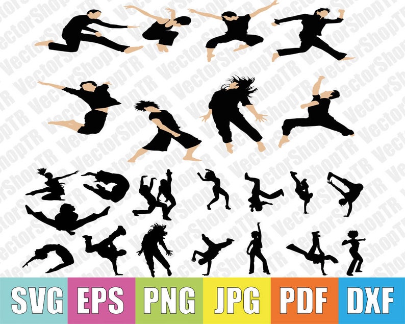 Dancer 23pcs Silhouettes Svg, Png, Pdf, Jpg, Eps, Dxf - Etsy