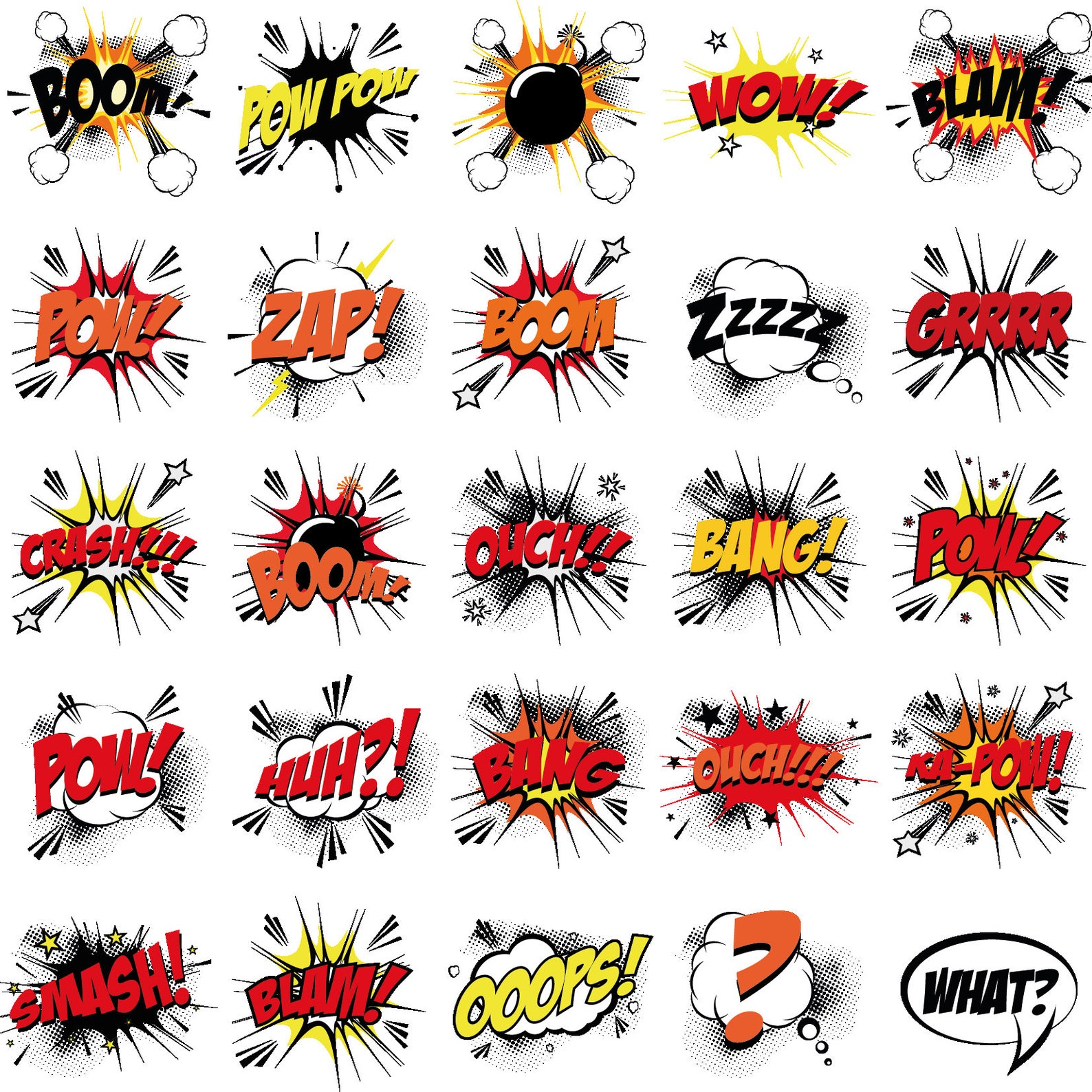 Cartoon Pop Art Vector Comics 87pcs Svg, Eps, Pdf,jpg,png - Etsy