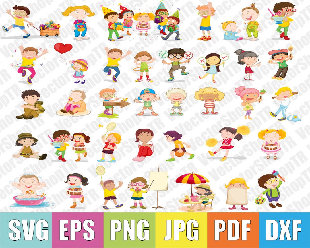 Cute Child Cartoon Svg, Png, Pdf, Jpg, Eps, Dxf, T-shirt, Clipart - Etsy