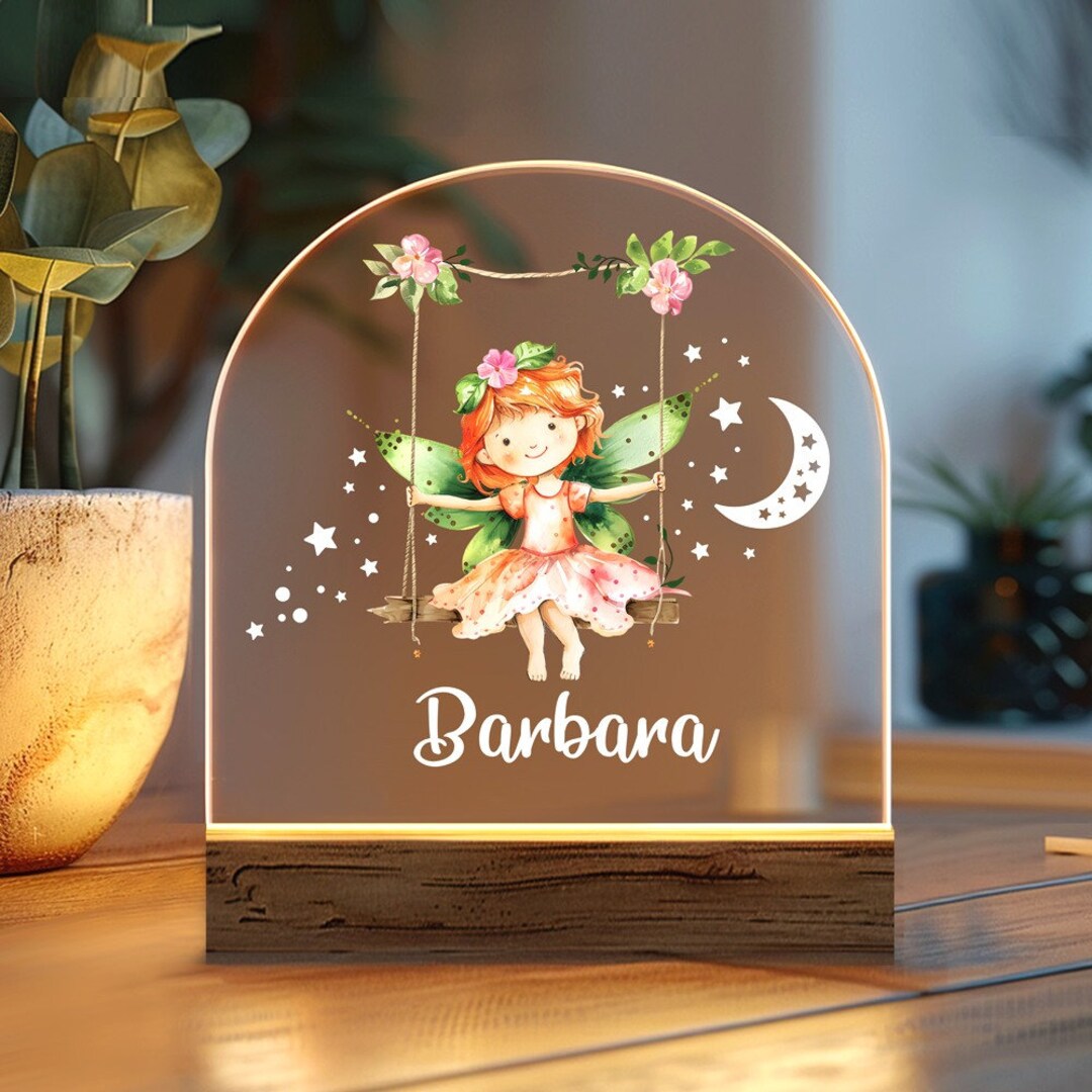 Custom Baby Girl Gift, Night Light, Personalized Fairy Night Light ...