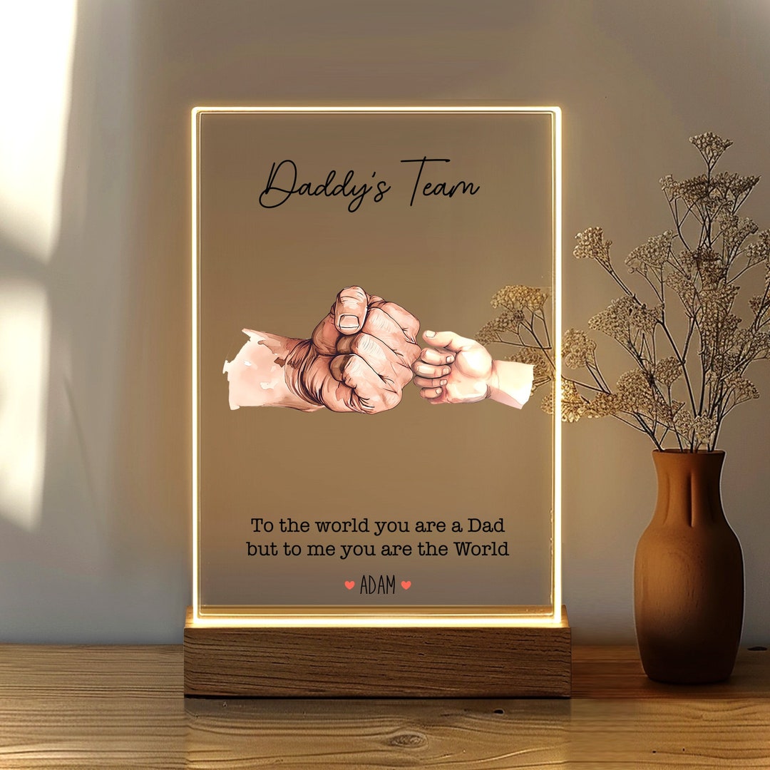 Custom Night Light Engraved Name Photo Plaque USB Power LED Lamp Wood ...