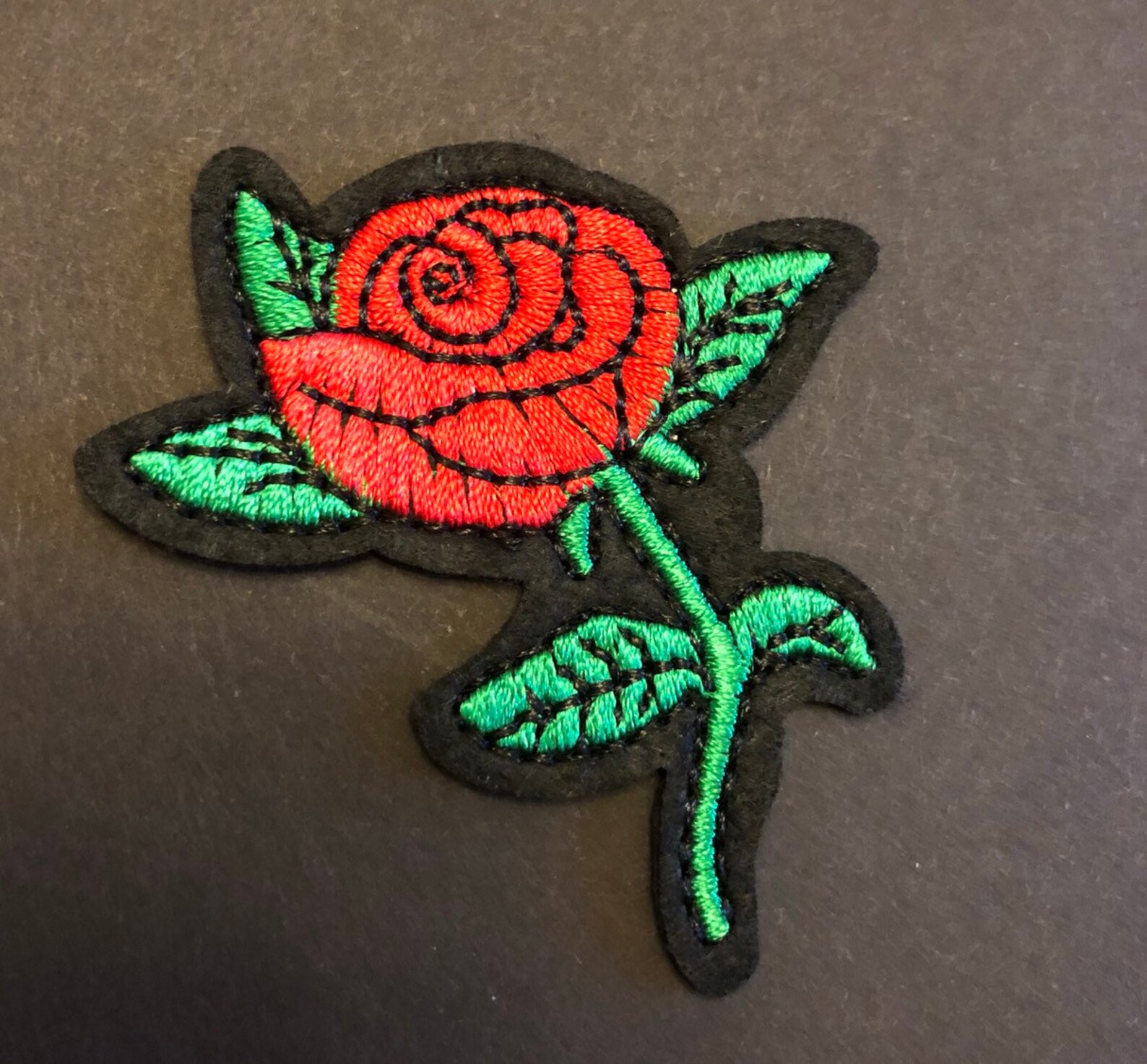 Red Rose Iron on Embroidered Patch - Etsy