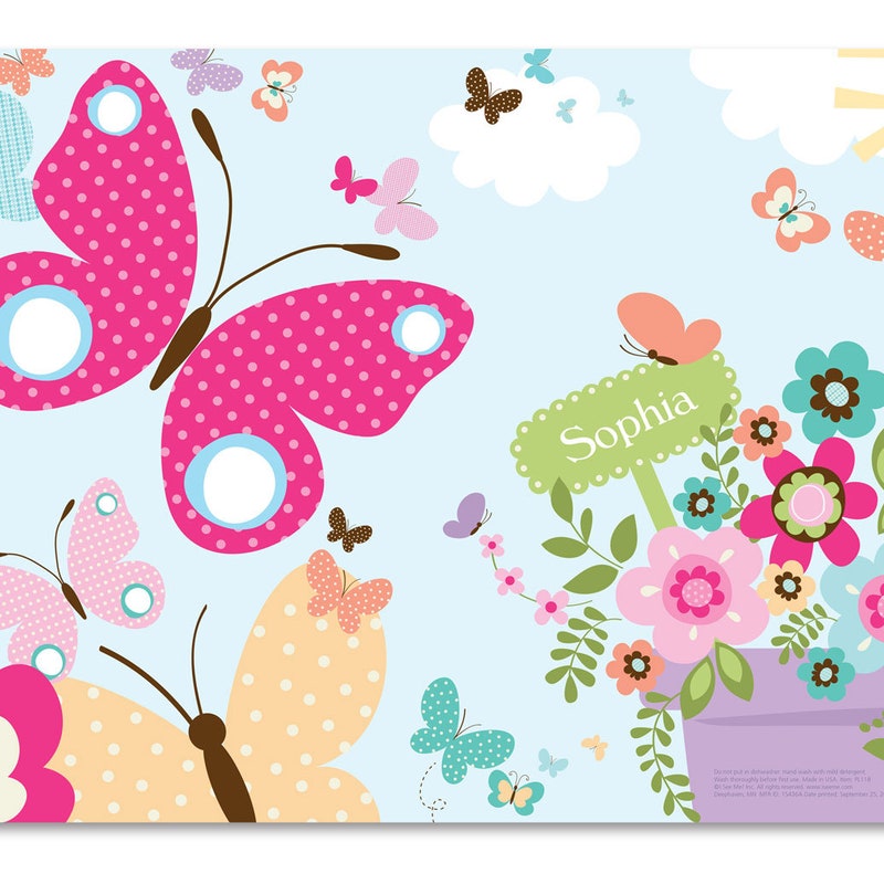 Placemat Butterflies Blue - Etsy
