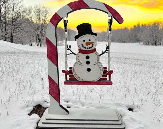 Snowman on a Swing - Etsy